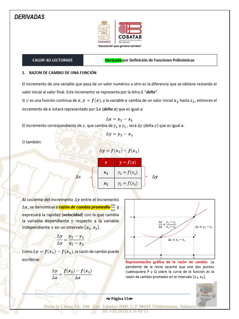 Derivadas - Calculo I | PDF