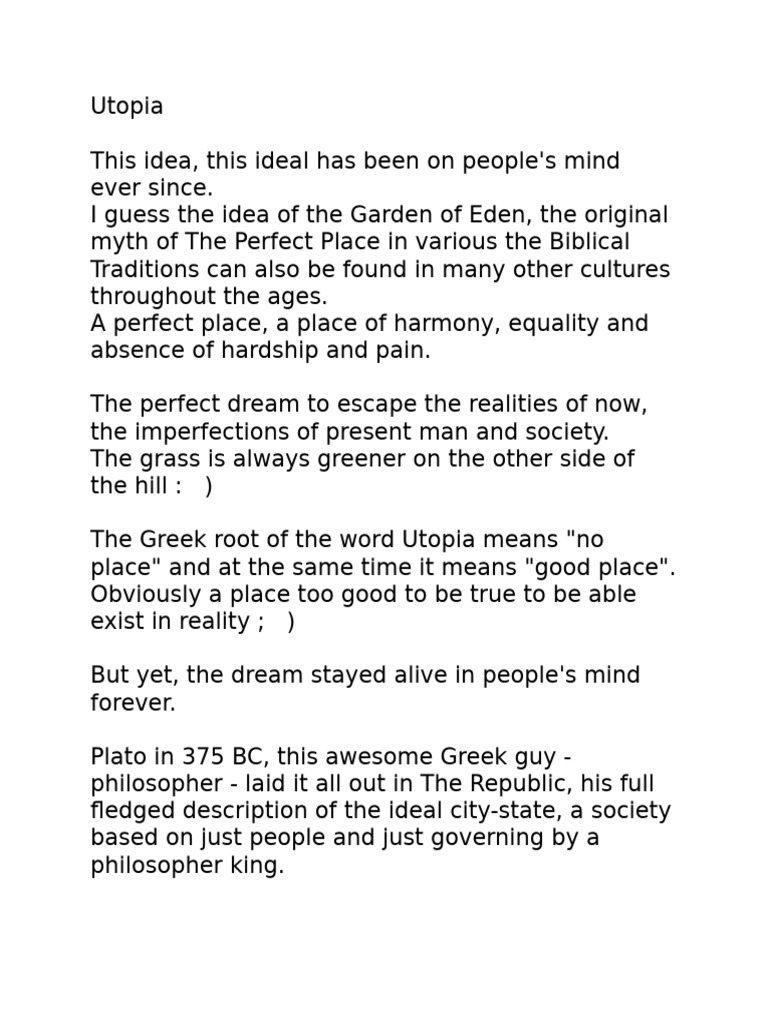 A (very) brief history of Utopia | PDF A (very) brief history of Utopia | PDF