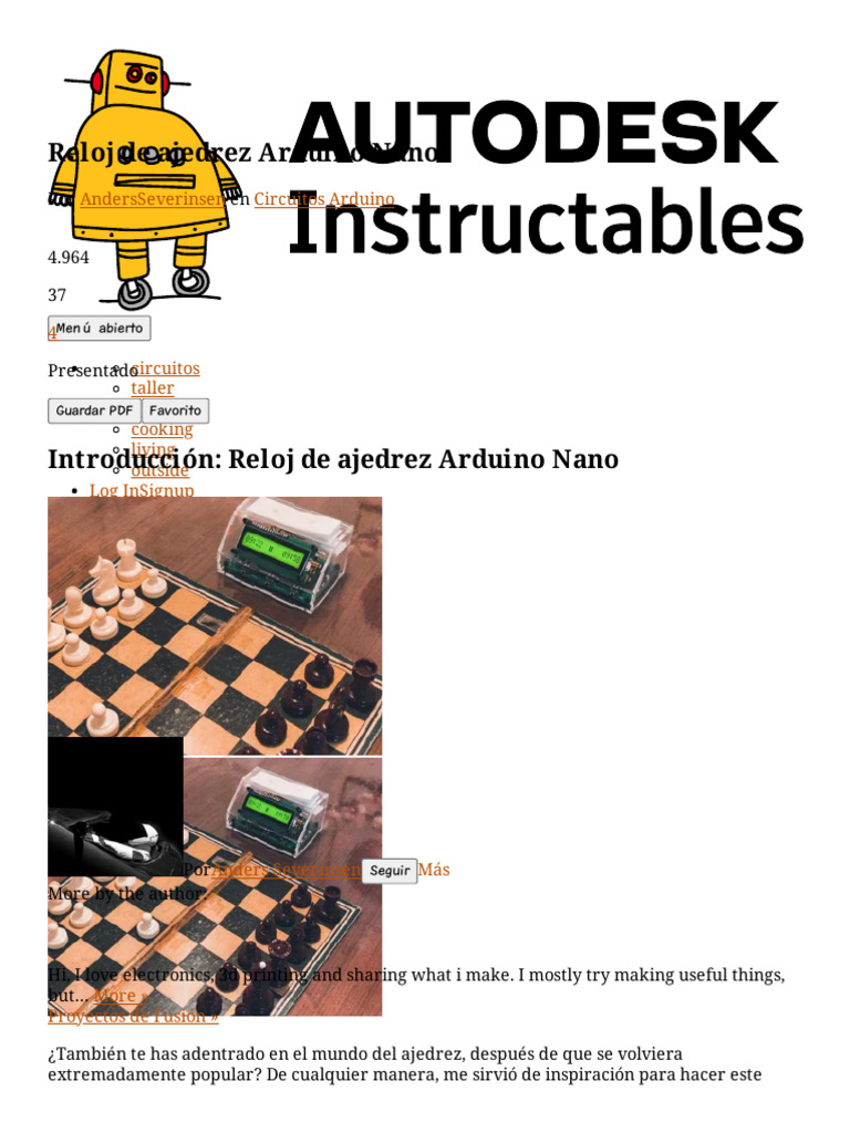 Reloj de Ajedrez Arduino Nano - 5 Pasos (Con Imágenes) - Instructables | PDF