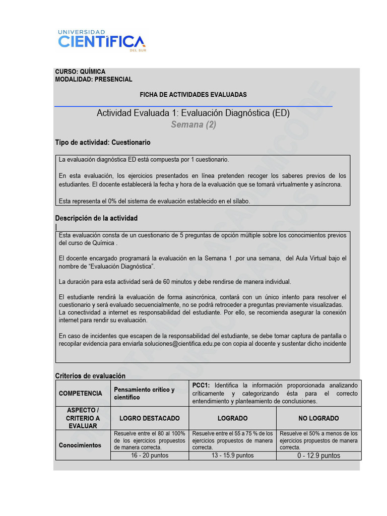 Ficha Quìmica Cba-004 2024-1-1 | PDF