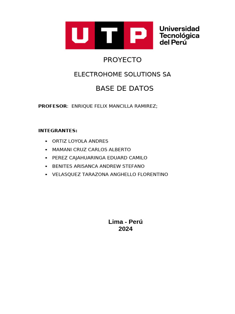Proyecto Base de Datos | PDF