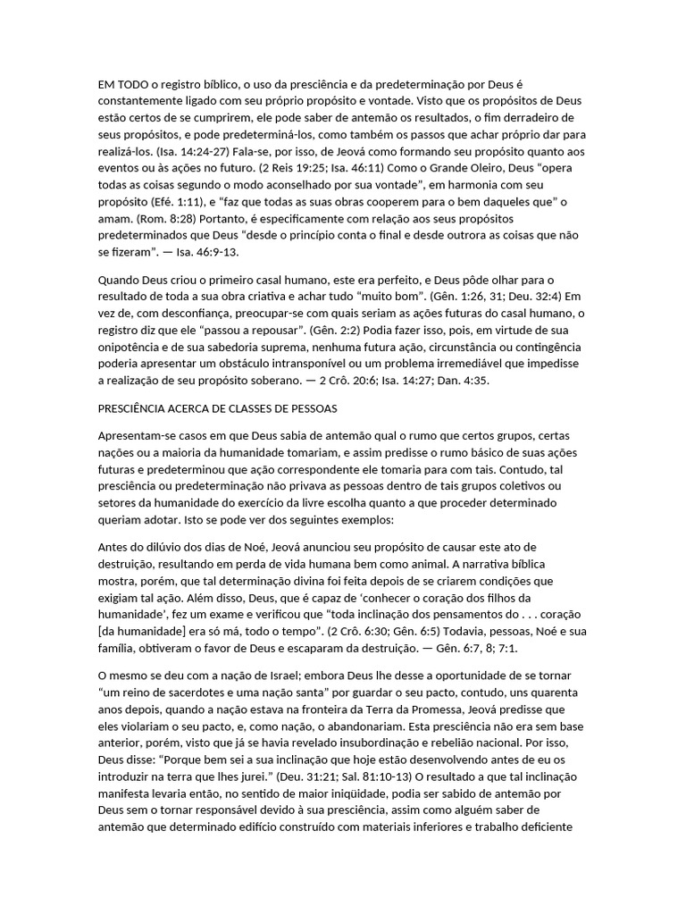 Coisas Previstas Pela Presciência de Deus | PDF
