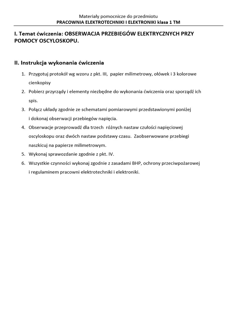 Obserwacja Przebiegow Oscyloskopem | PDF