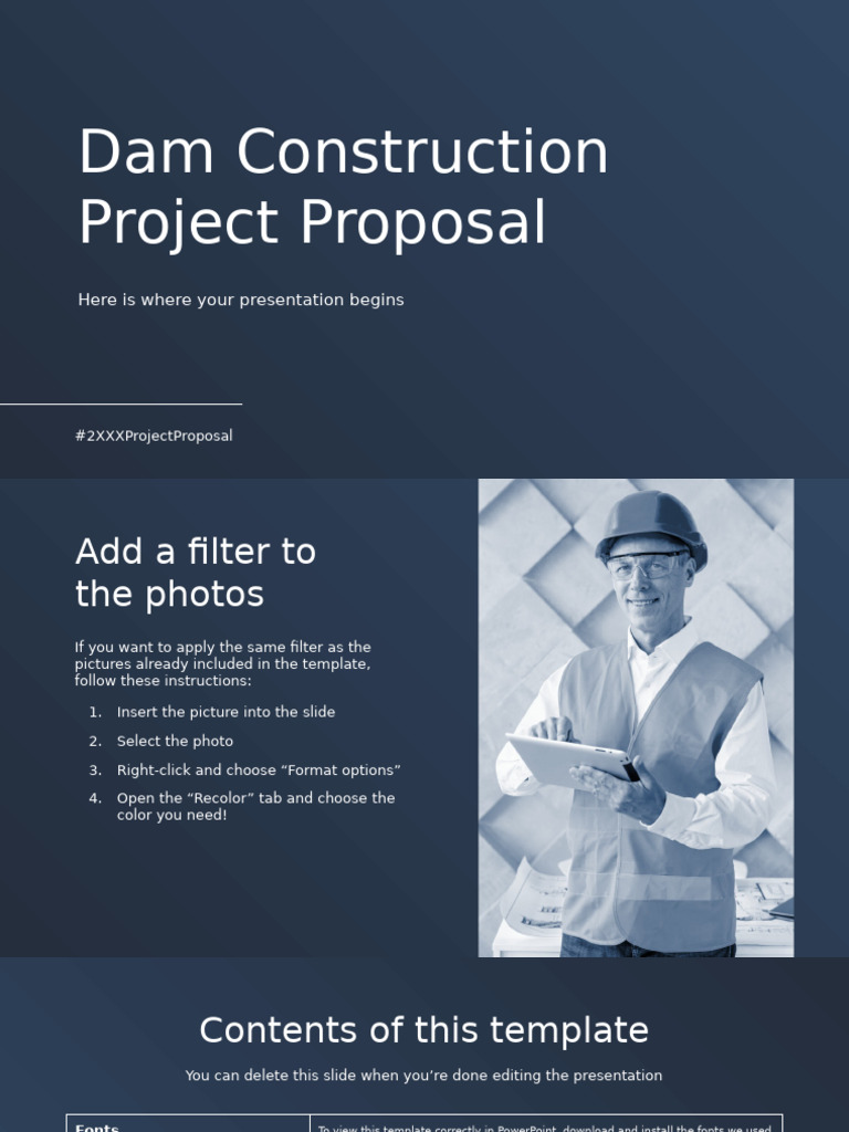 Dam Construction Project Proposal by Slidesgo | PDF