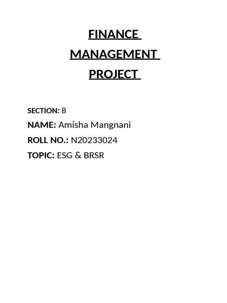 FM Project Ms AMISHA | PDF
