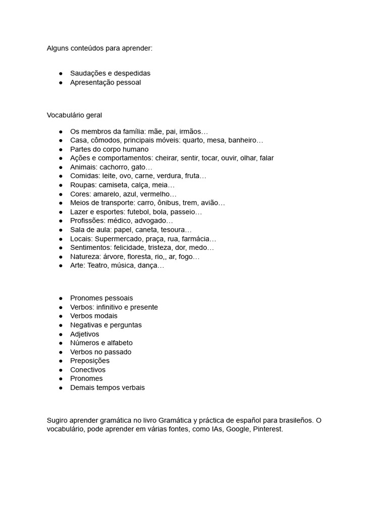Dicas para Estudar Espanhol - Humberto Sanchez | PDF