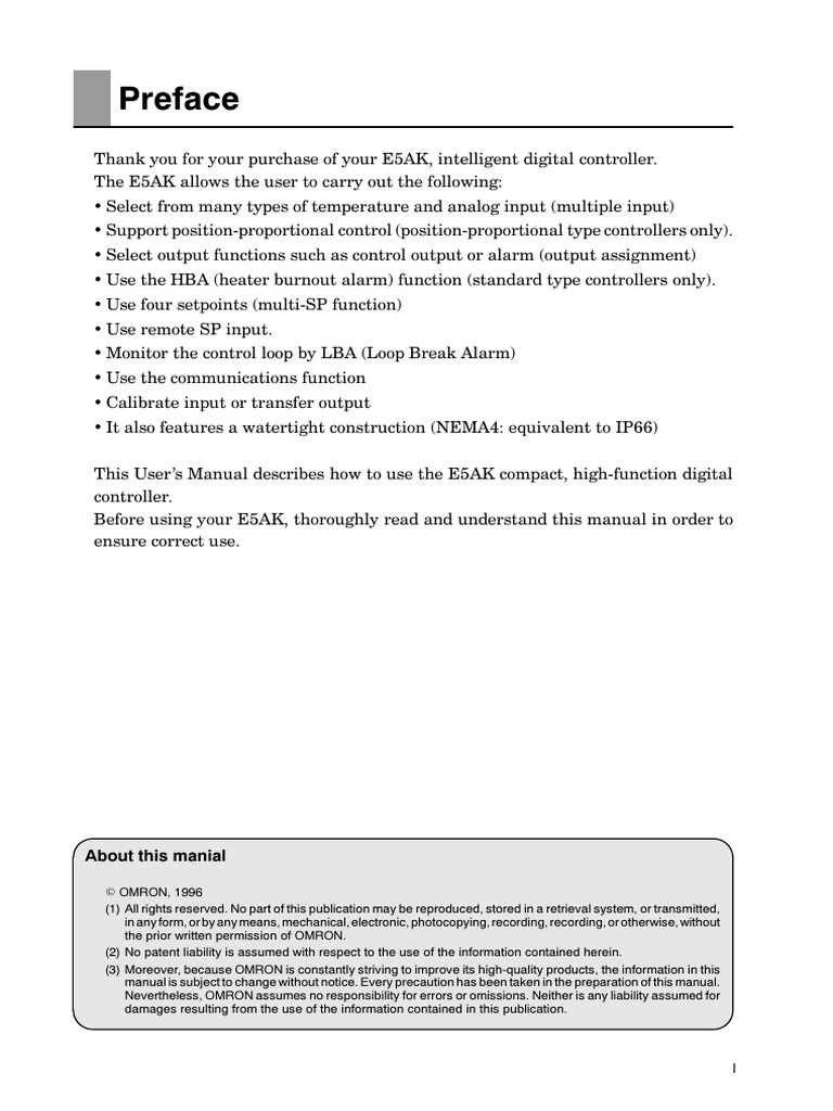 Omron E5AK User Manual | PDF