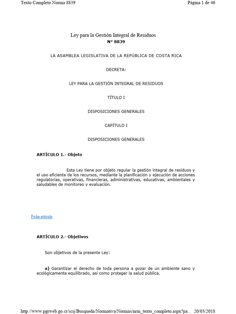 Ley 8839 para La GIR | PDF