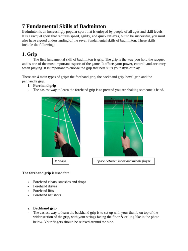 7 Essential Badminton Skills Explained | PDF | History
