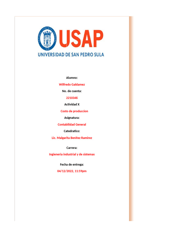 Wilfredo Galdamez Act10 Contabilidad | PDF