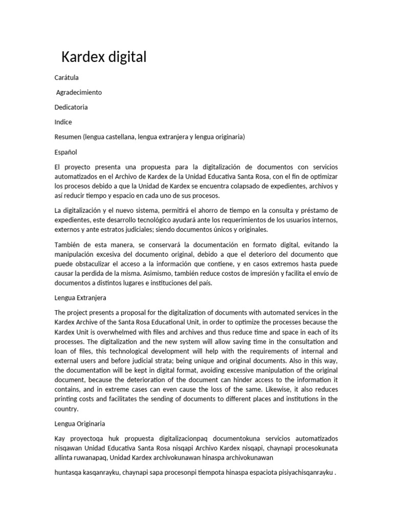Kardex Digital | PDF