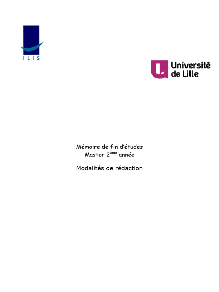 Modalités de Mémoires Master 2 2021-2022 | PDF