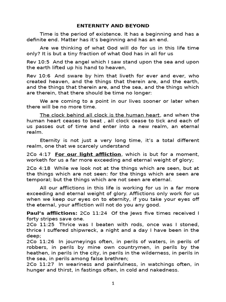 Beyond Eternity | PDF