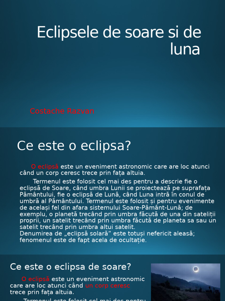Eclipsele de Soare Si de Luna | PDF