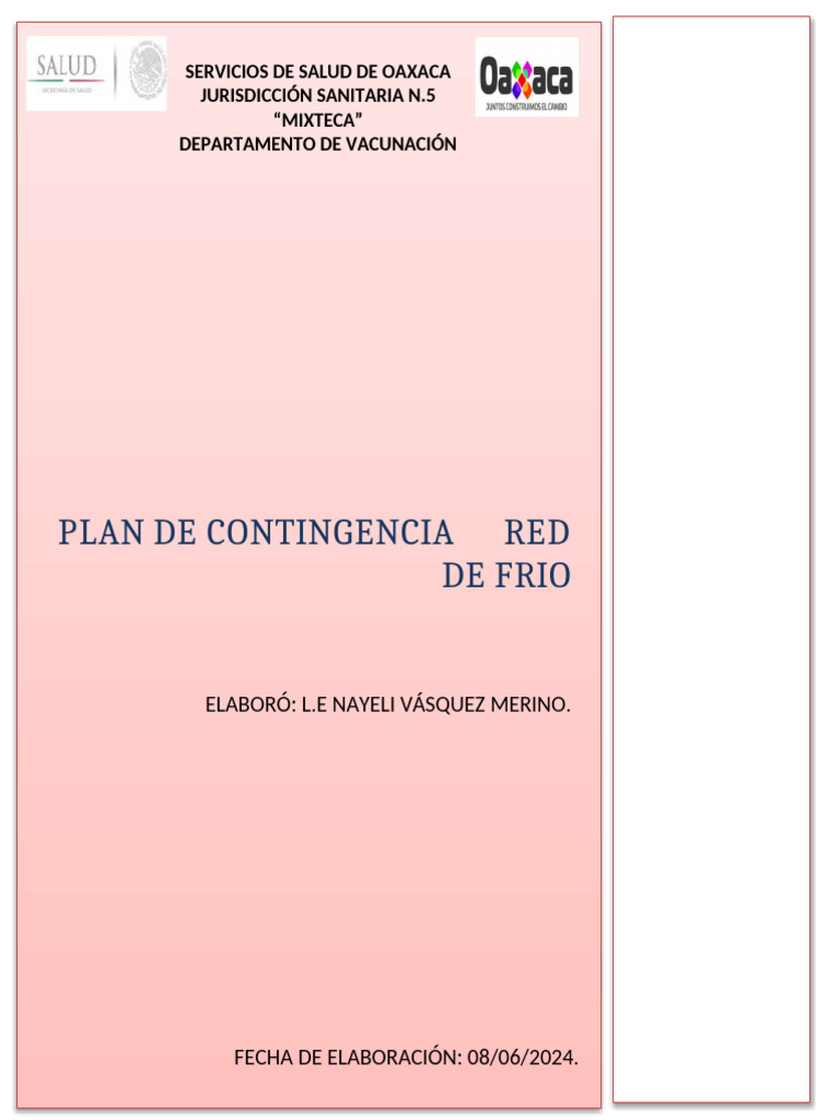Plan de Contingencia de Red de Frio | PDF