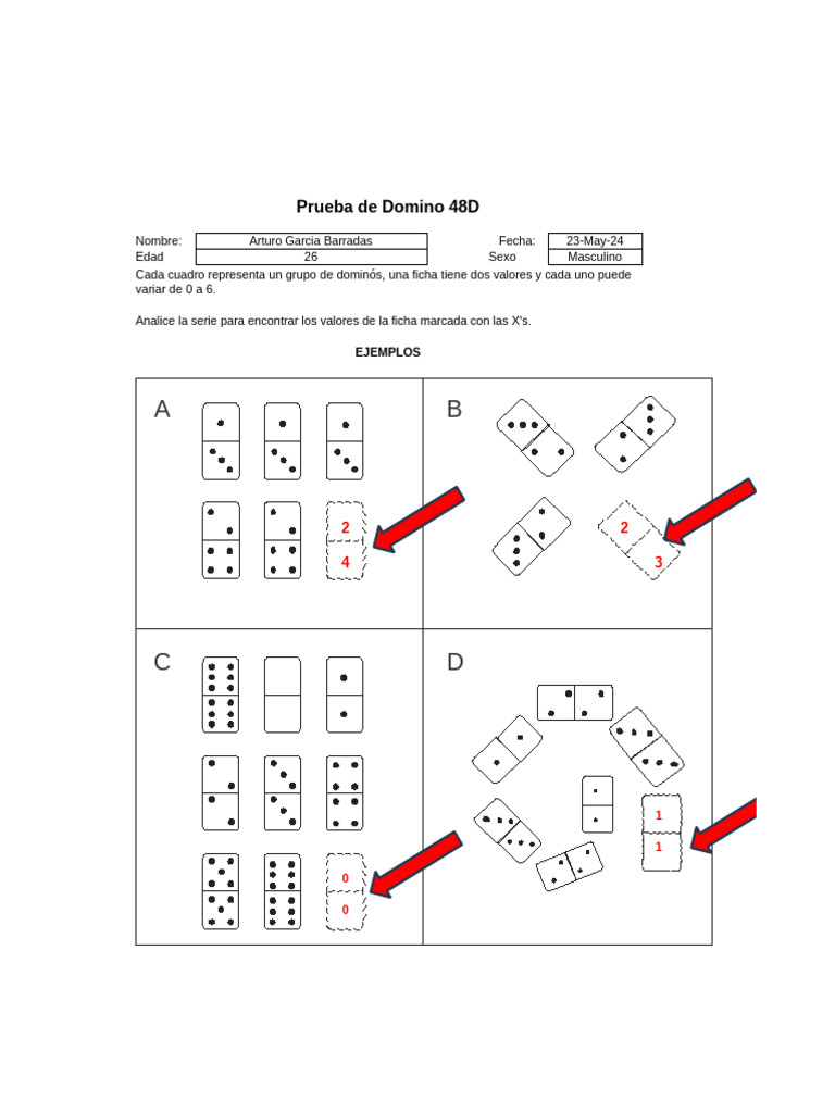Test de Dominós Responder | PDF