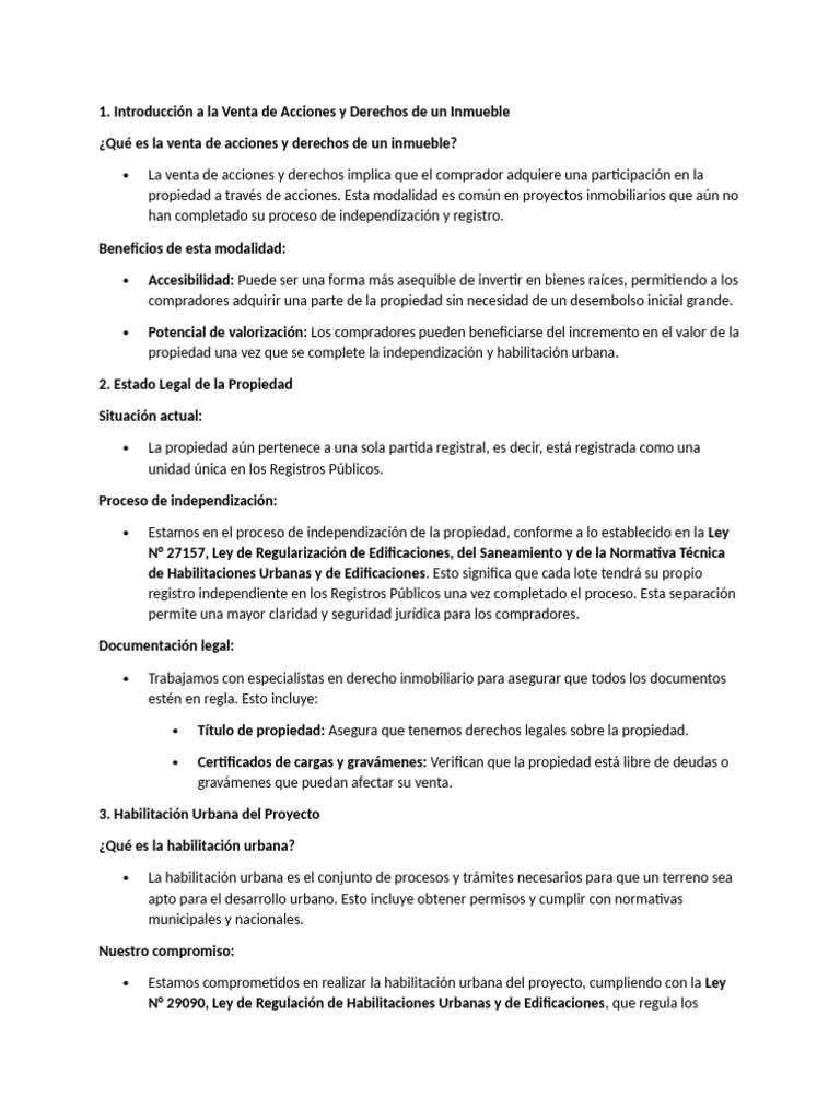 AcRFciones y Derechos RFRF | PDF | Bienes raíces | Propiedad