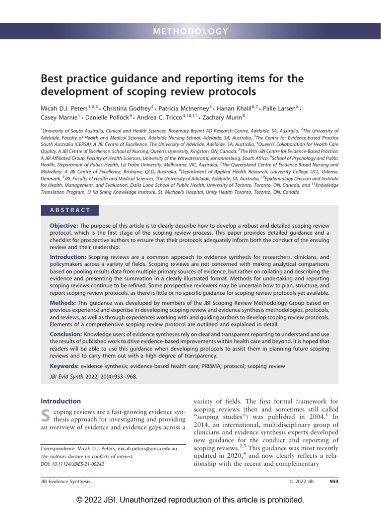 Protocolo en Scoping Review | PDF | Systematic Review | Science