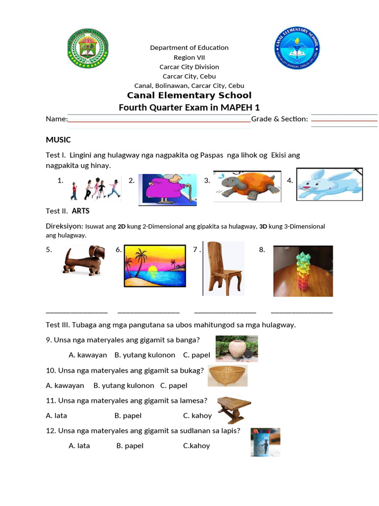 Mapeh Exam 4TH Quarter | PDF