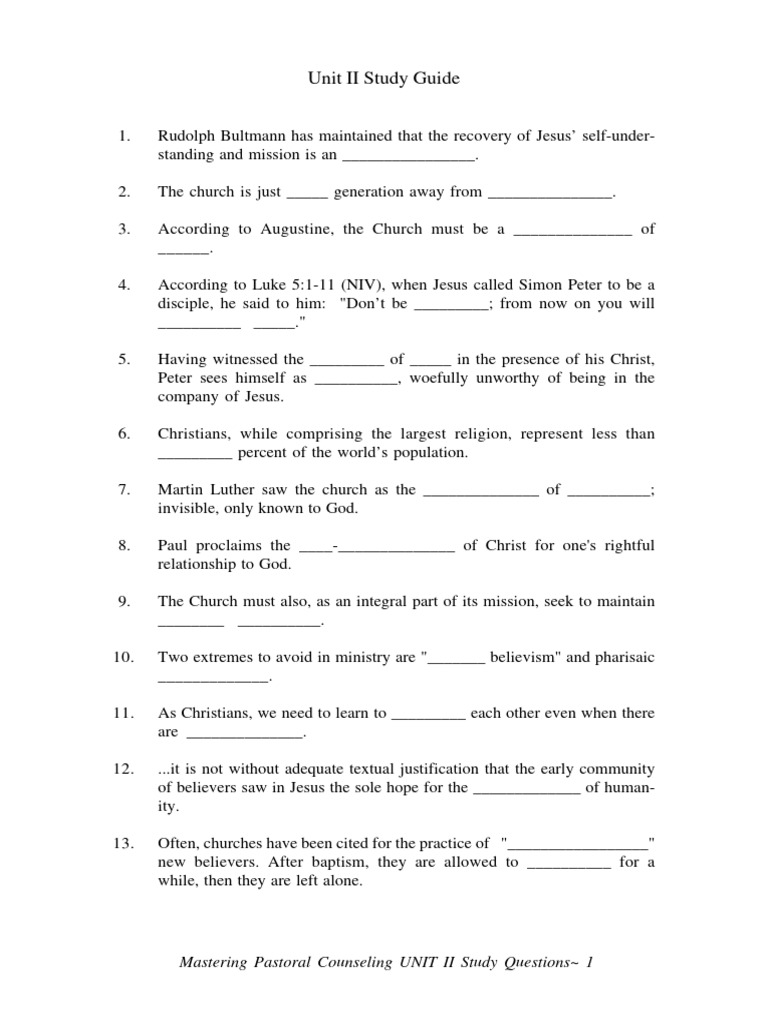 Part 5 Mastering Pastoral Counseling Utilizing Temperament Study Guide ...