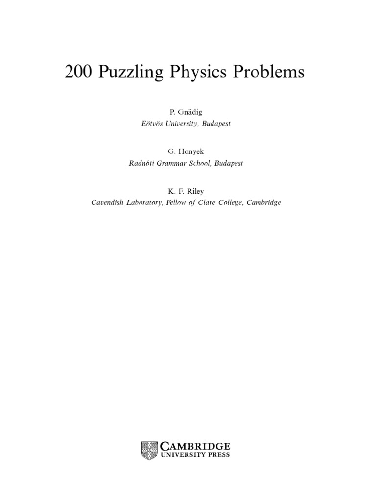 200 Puzzling Physics Problems | PDF | Refractive Index | Refraction