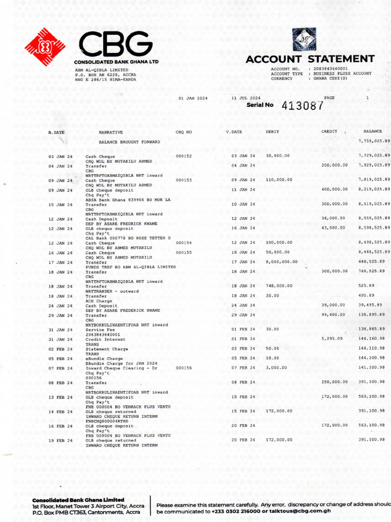 CBG Bankstatement | PDF