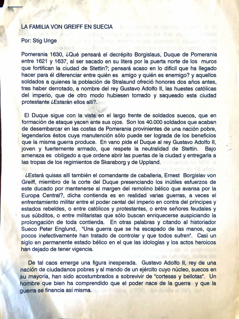 La Familia Von Greiff en Suecia | PDF