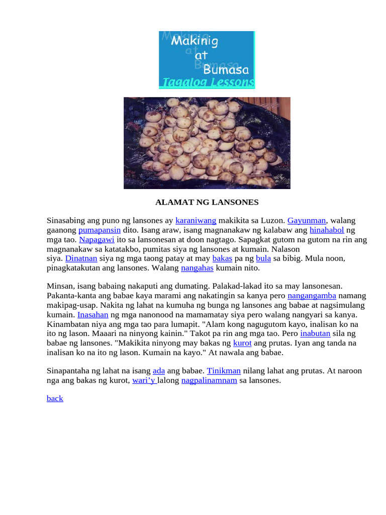 Ang Alamat NG Palay | PDF