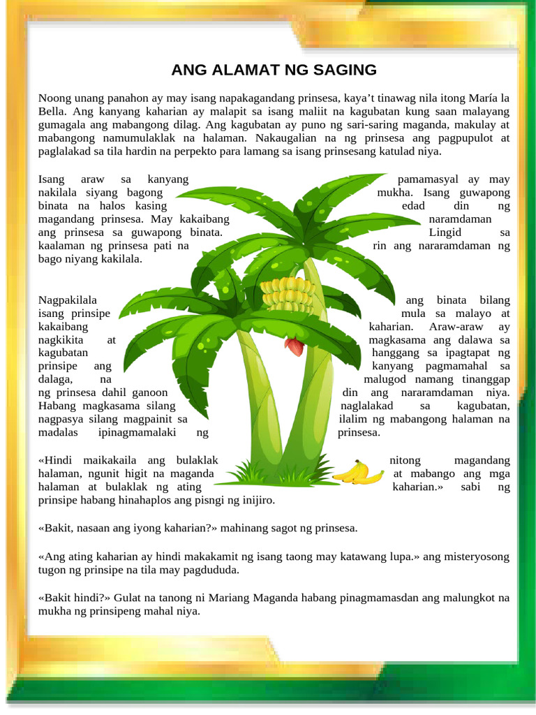 Ang Alamat NG Saging | PDF