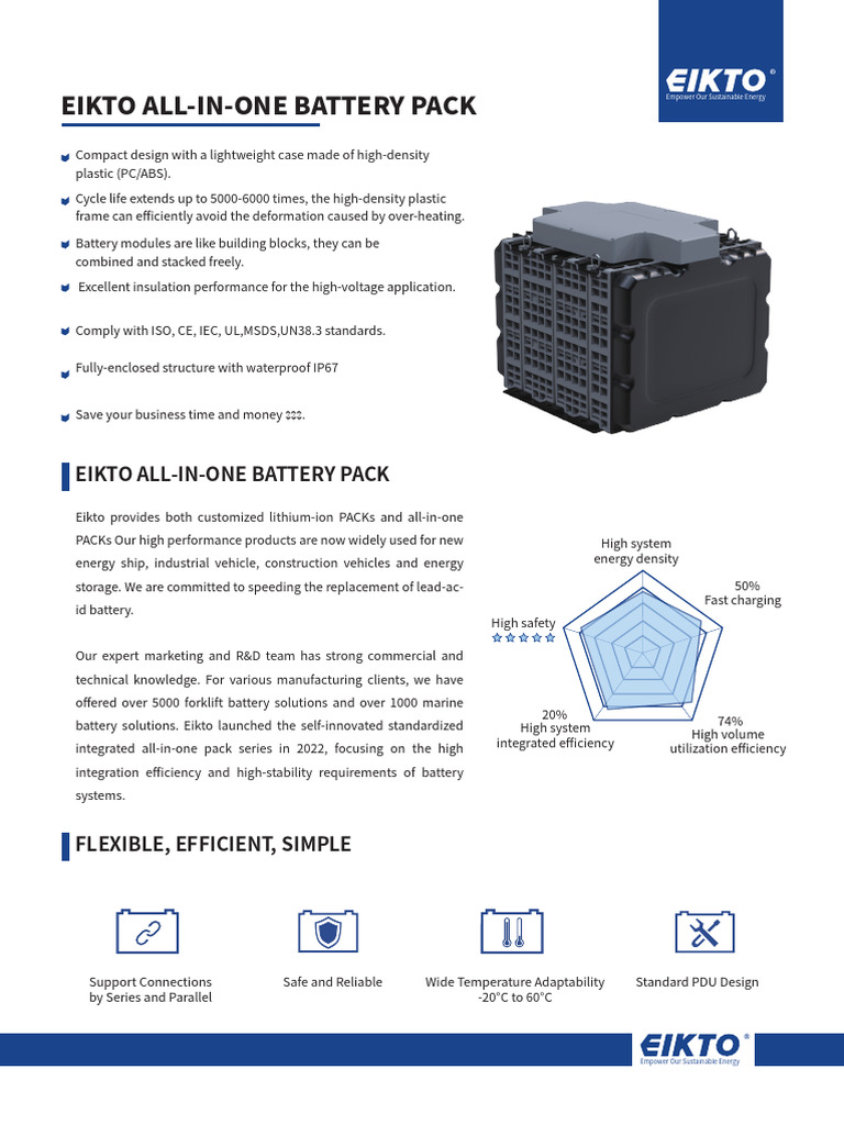 Eikto All-In-One Battery Pack | PDF