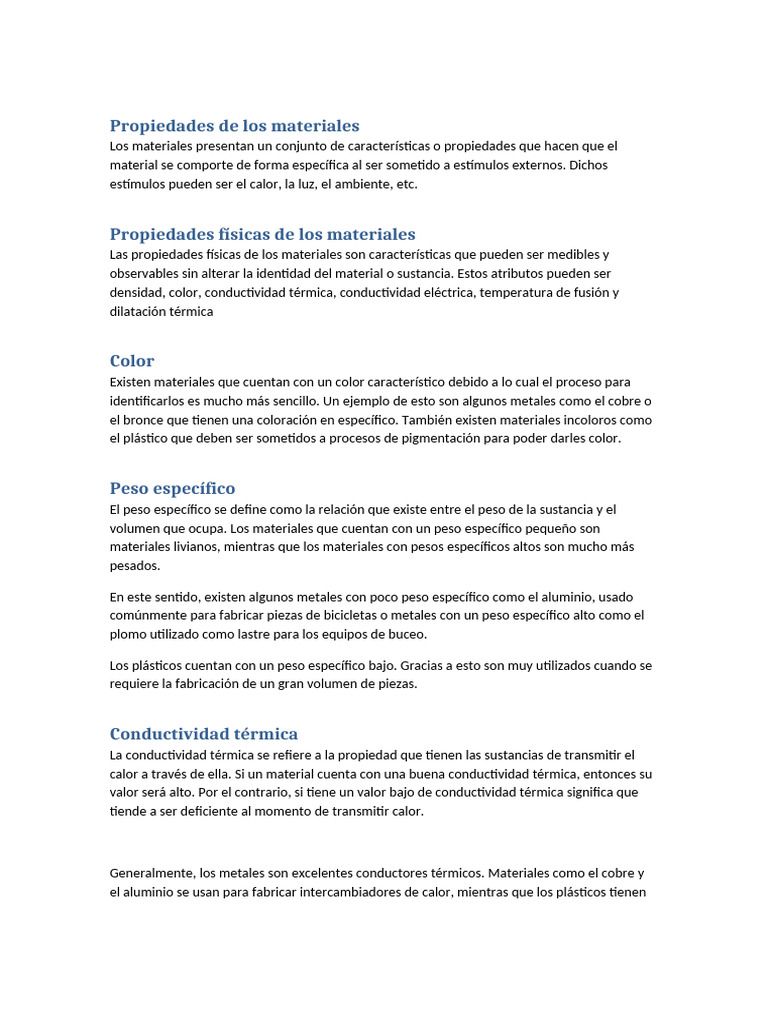 Propiedades de Los Materiales | PDF | Compuestos químicos | Tecnología