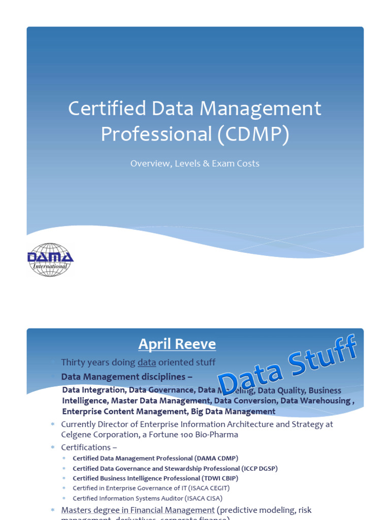 Certified Data Management Professional CDMP 2017-02-16 | PDF