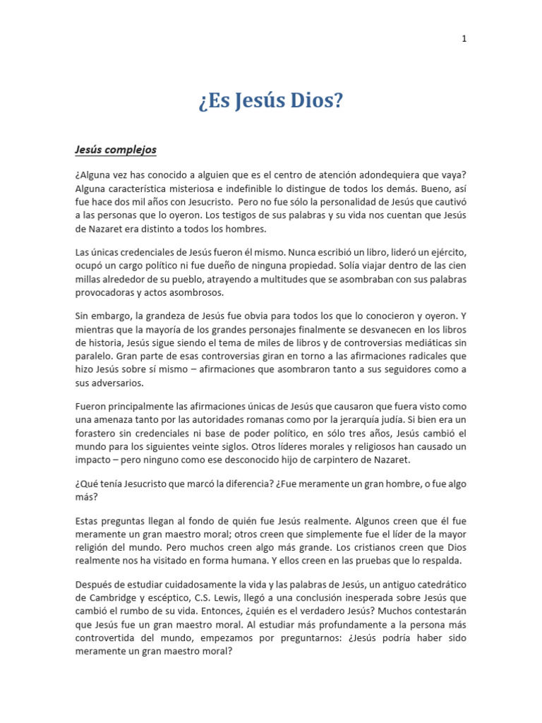 Es Jesus Dios | PDF