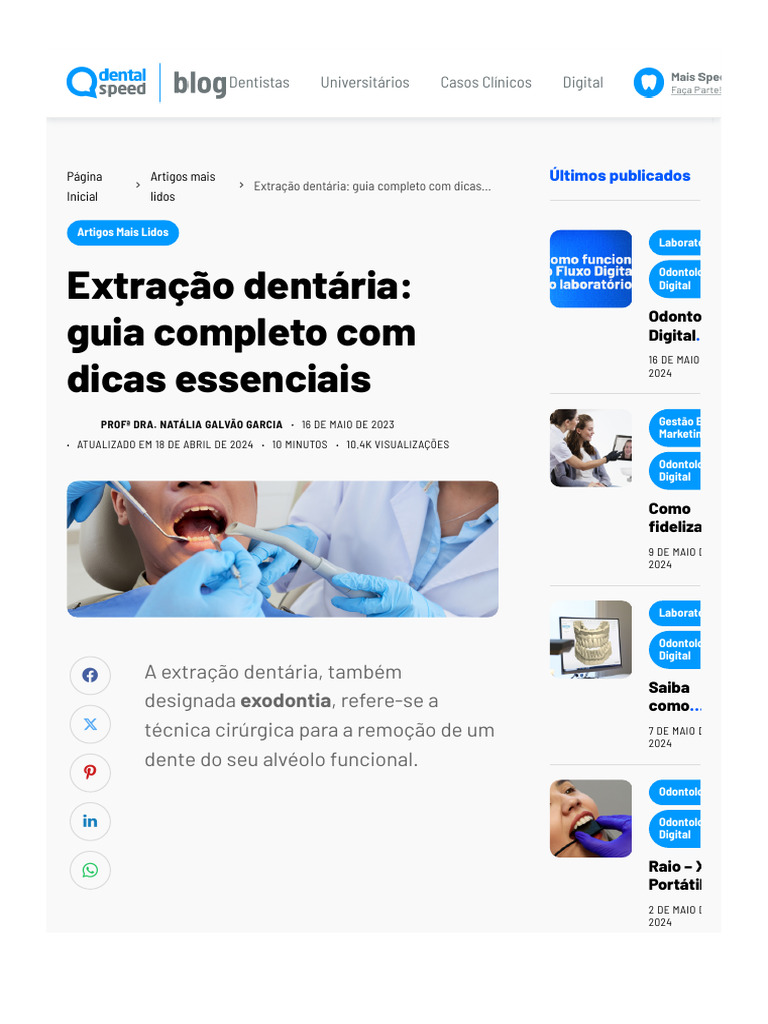 Extração Dentária - Guia Completo Com Dicas Essenciais | PDF