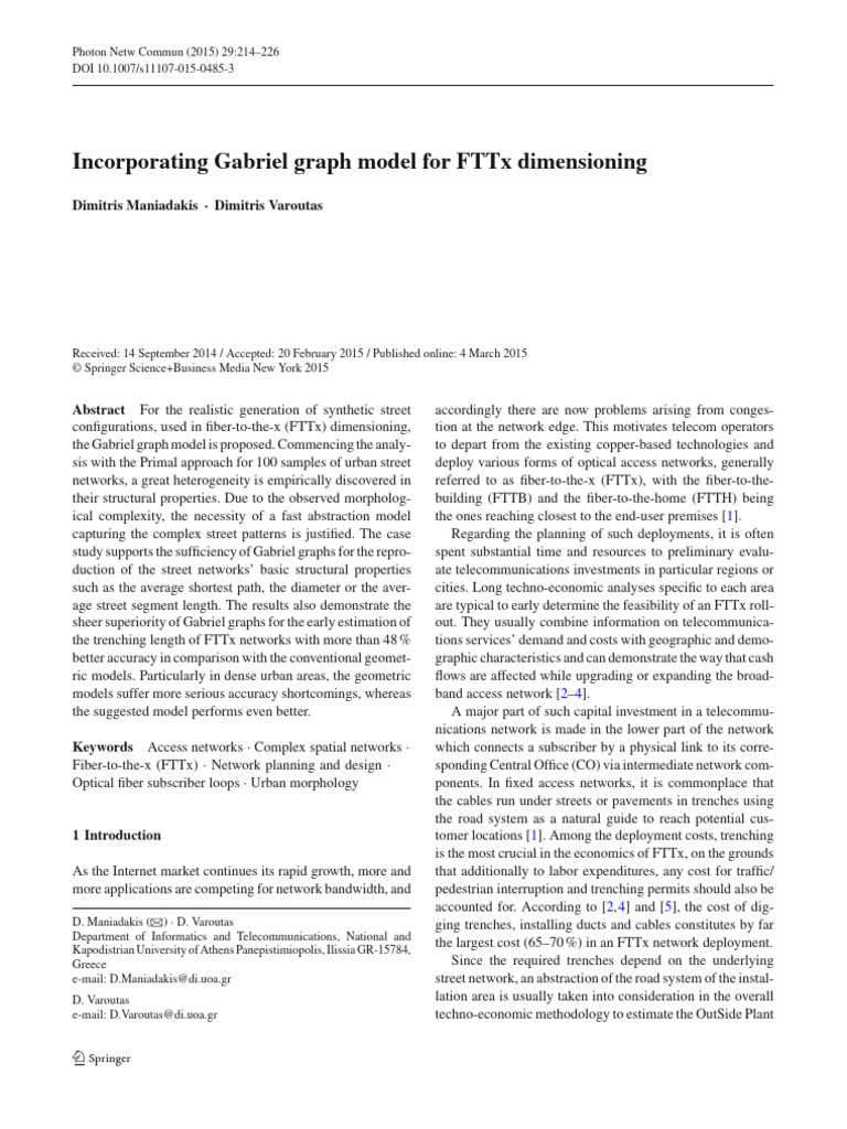 Incorporating Gabriel Graph Model For FT | PDF