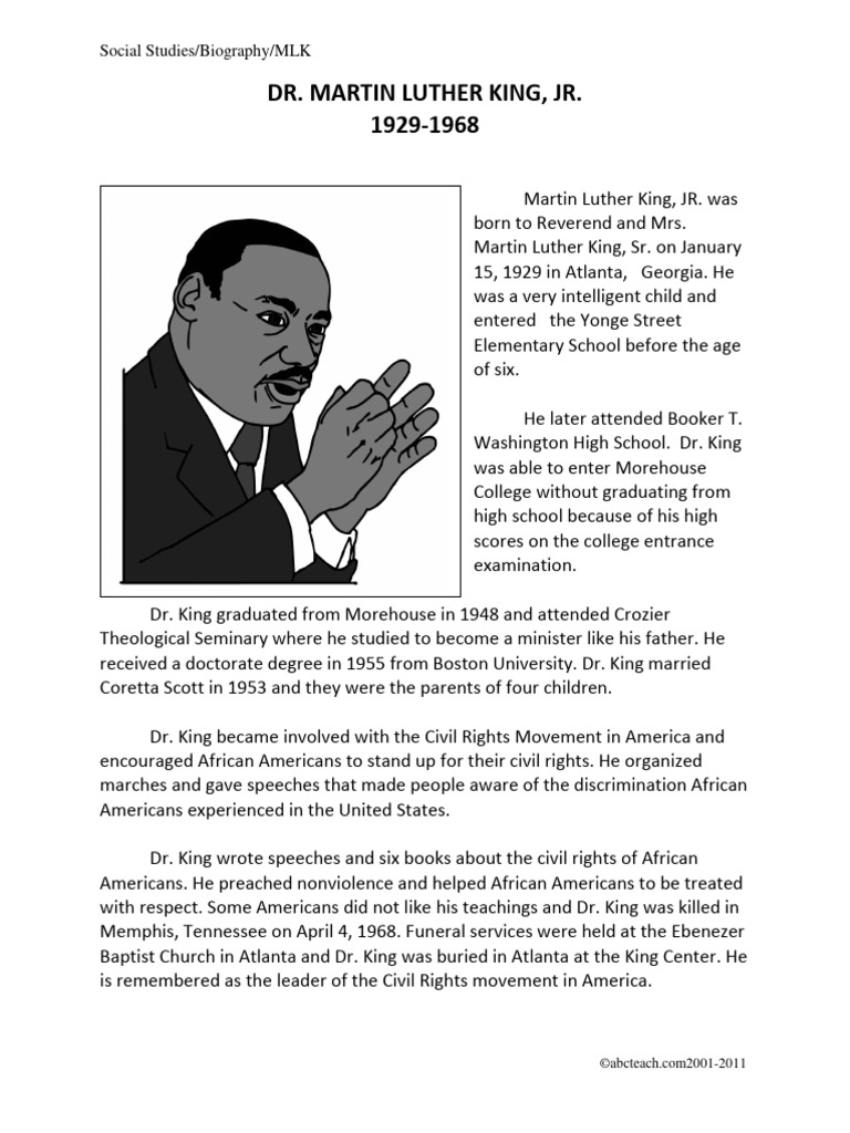 Step 2 Biography of MLK | PDF