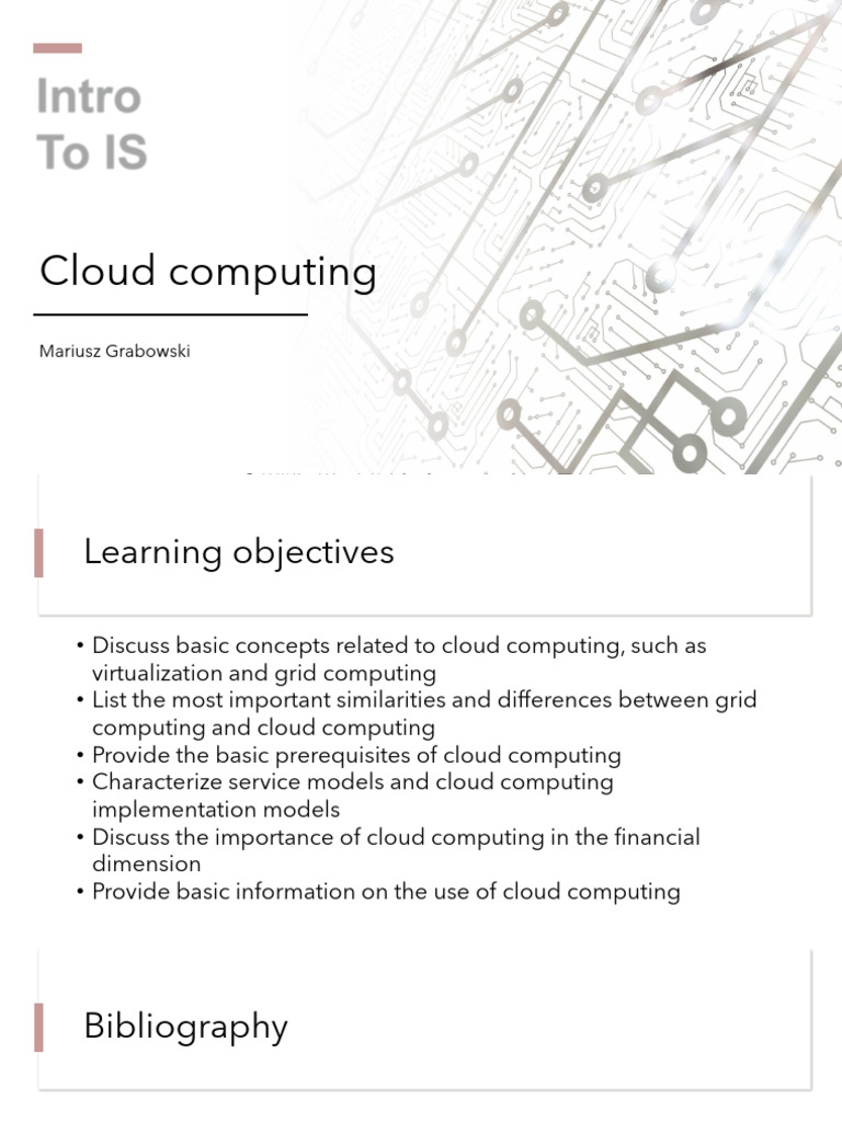 Intro To Is: Cloud Computing | PDF