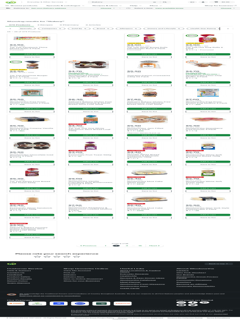 Bakery - Woolworths Online | PDF