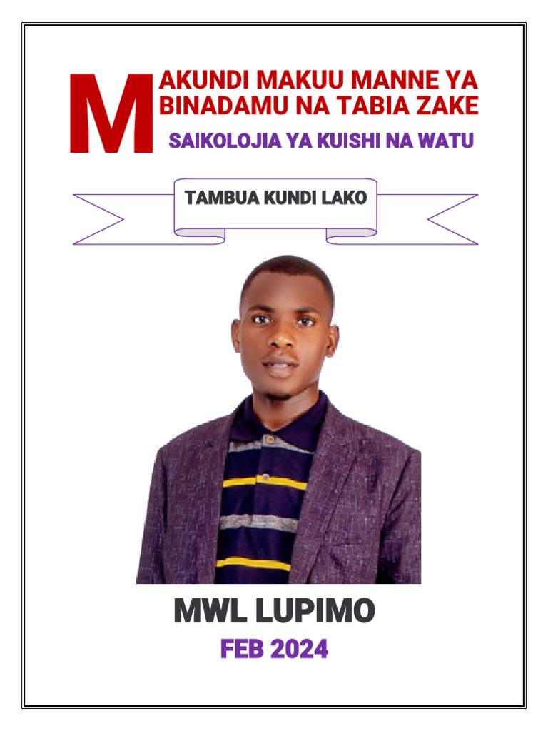 Makundi Ya Binadamu Na Tabia Zake | PDF