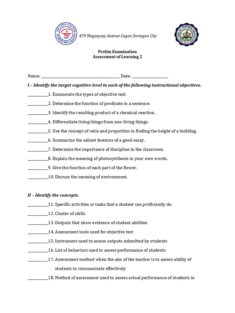 Assessment of Learning 2 | PDF