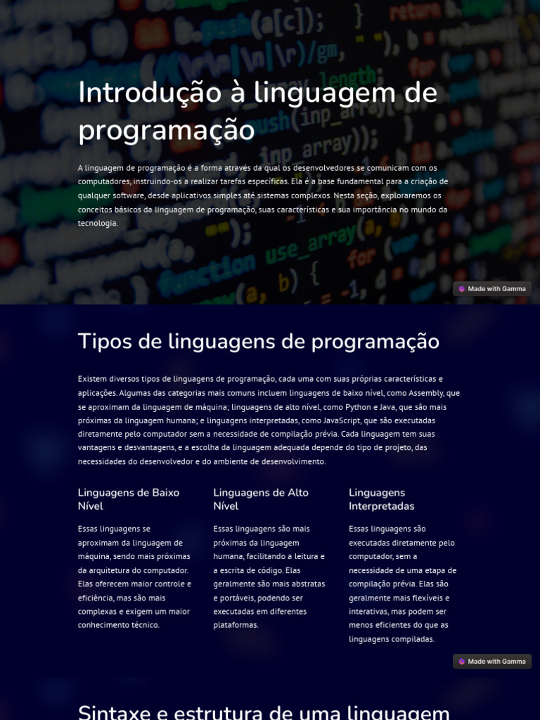 Fundamentos da Linguagem de Programação | PDF | Linguagem de ...