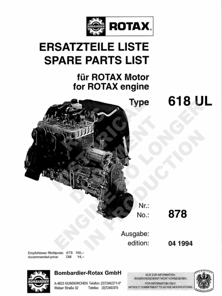 Lista de Partes Do Rotax 618 | PDF