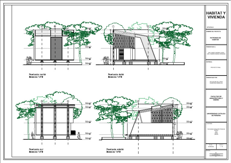 Habitat Y Vivienda: Fachada Norte Escala: 1:75 Fachada Este Escala: 1:75 | PDF