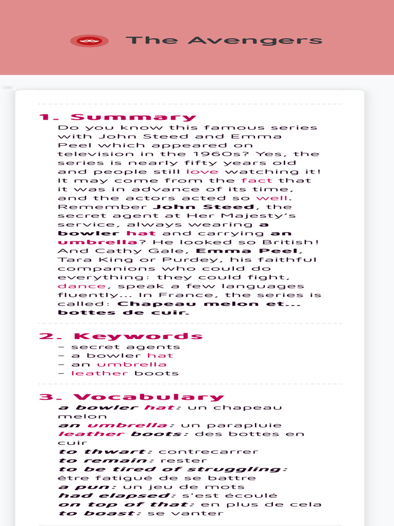 The Avengers - Maxicours | PDF