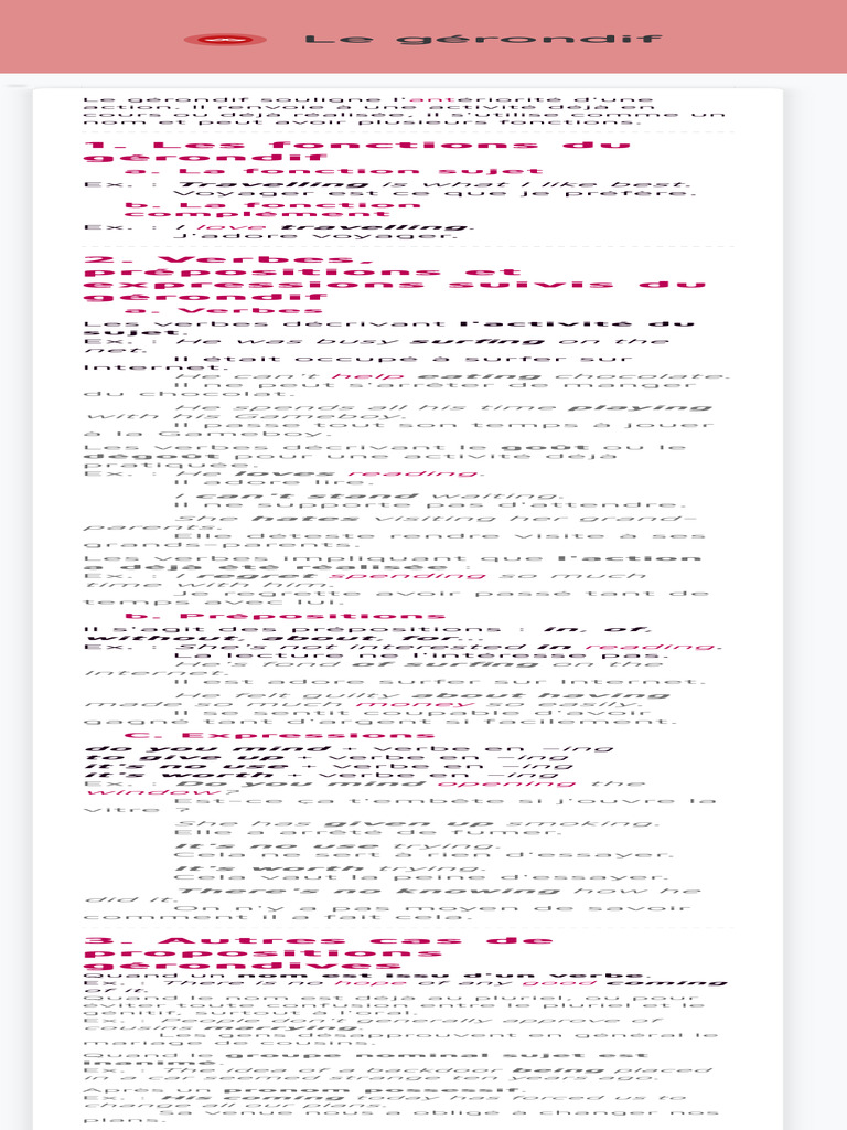 Le Gérondif - Maxicours | PDF