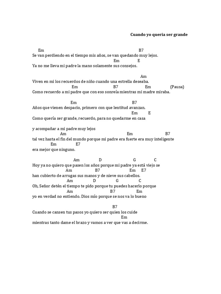 Cuando Yo Queria Ser Grande ACORDES | PDF