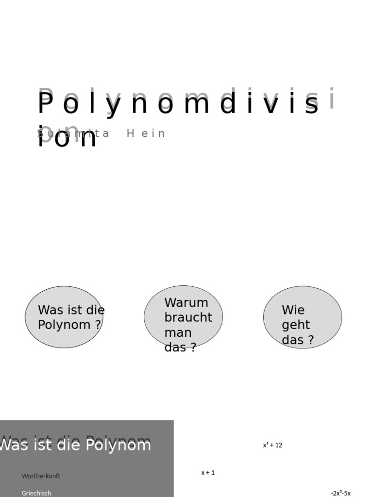 Polynomdivision Mathe GFS | PDF