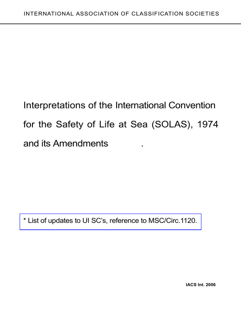 SOLAS Interpretations | PDF