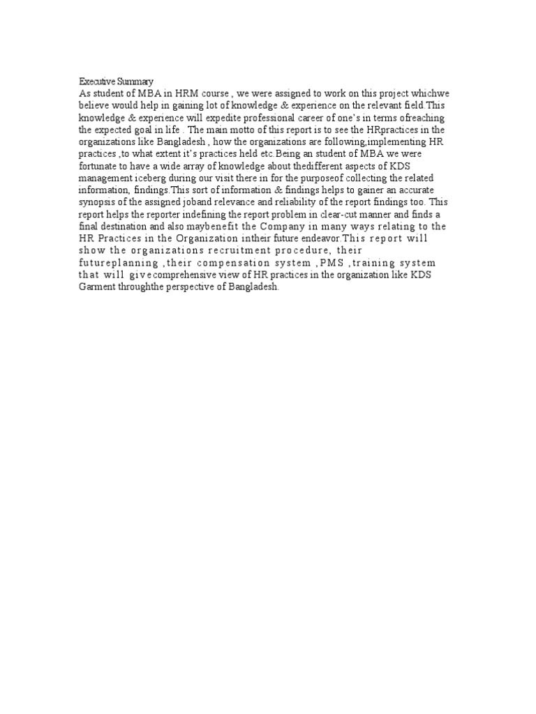 Executive Summary | PDF | Human Resource Management | Forecasting