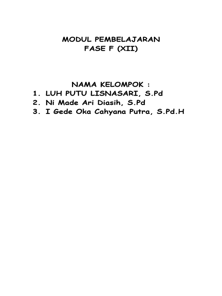 Modul Ajar Fase F MGMP Pah | PDF